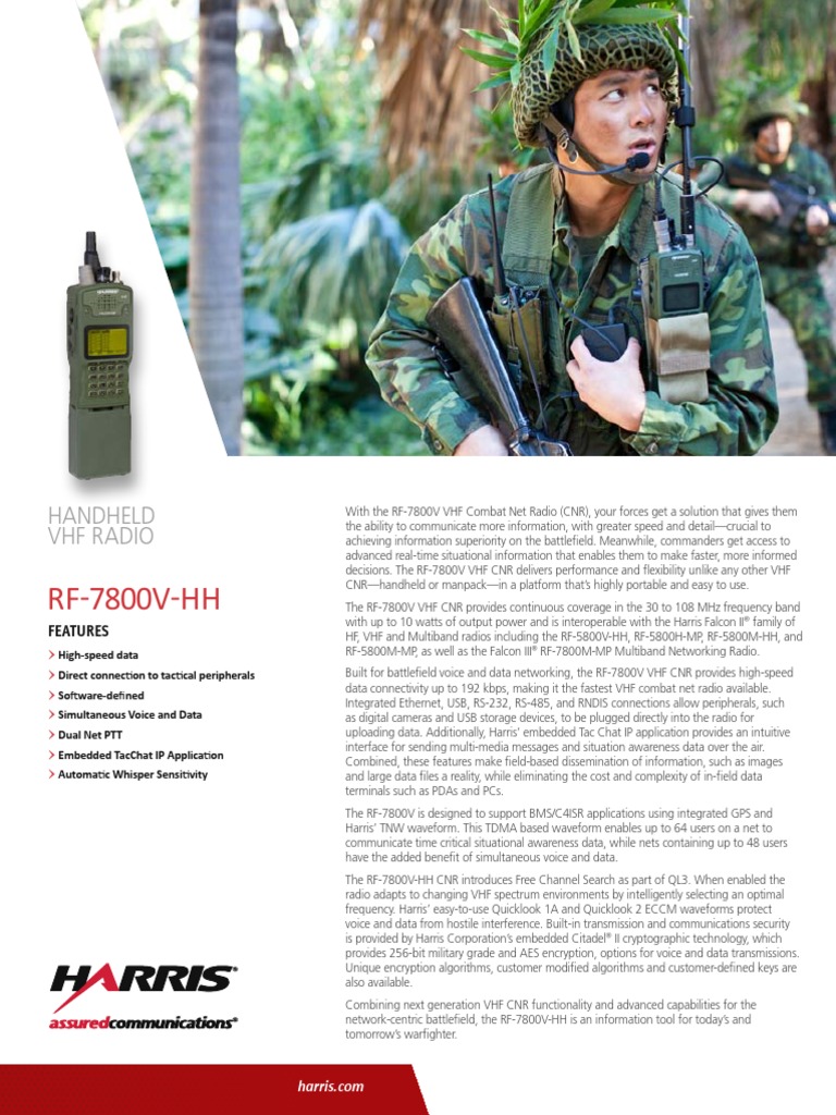 Rf-7800V-Hh: Handheld VHF Radio | PDF | Very High Frequency | Mobile Device