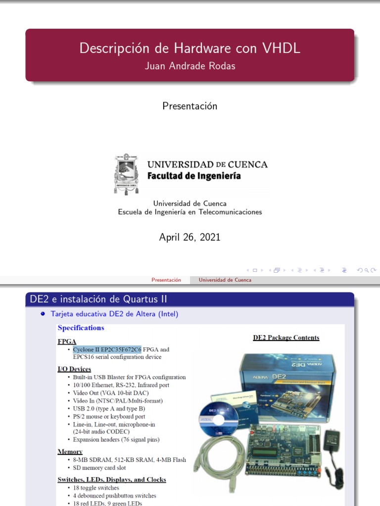 Descripci On de Hardware Con VHDL: Juan Andrade Rodas | PDF | Vhdl | Ingeniería de Sistemas