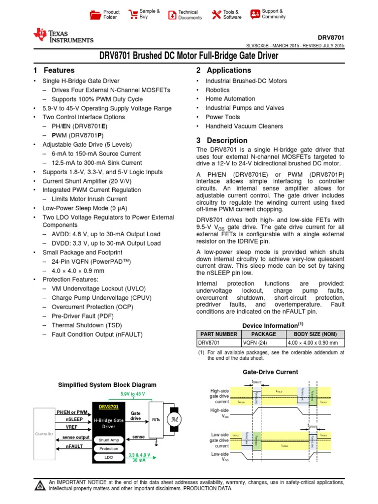 DRV 8701 | PDF | Electrostatic Discharge | Field Effect Transistor