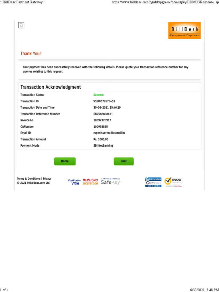 BillDesk Payment Gateway | PDF