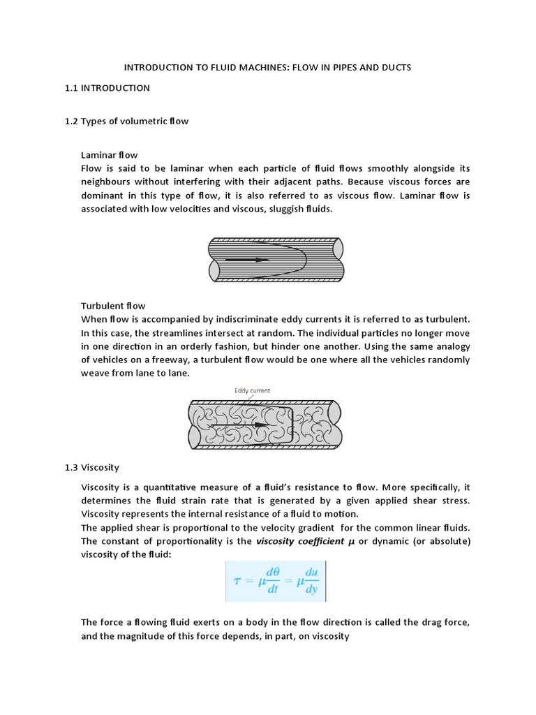 Pipe Flow 1 | PDF | Fluid Dynamics | Viscosity