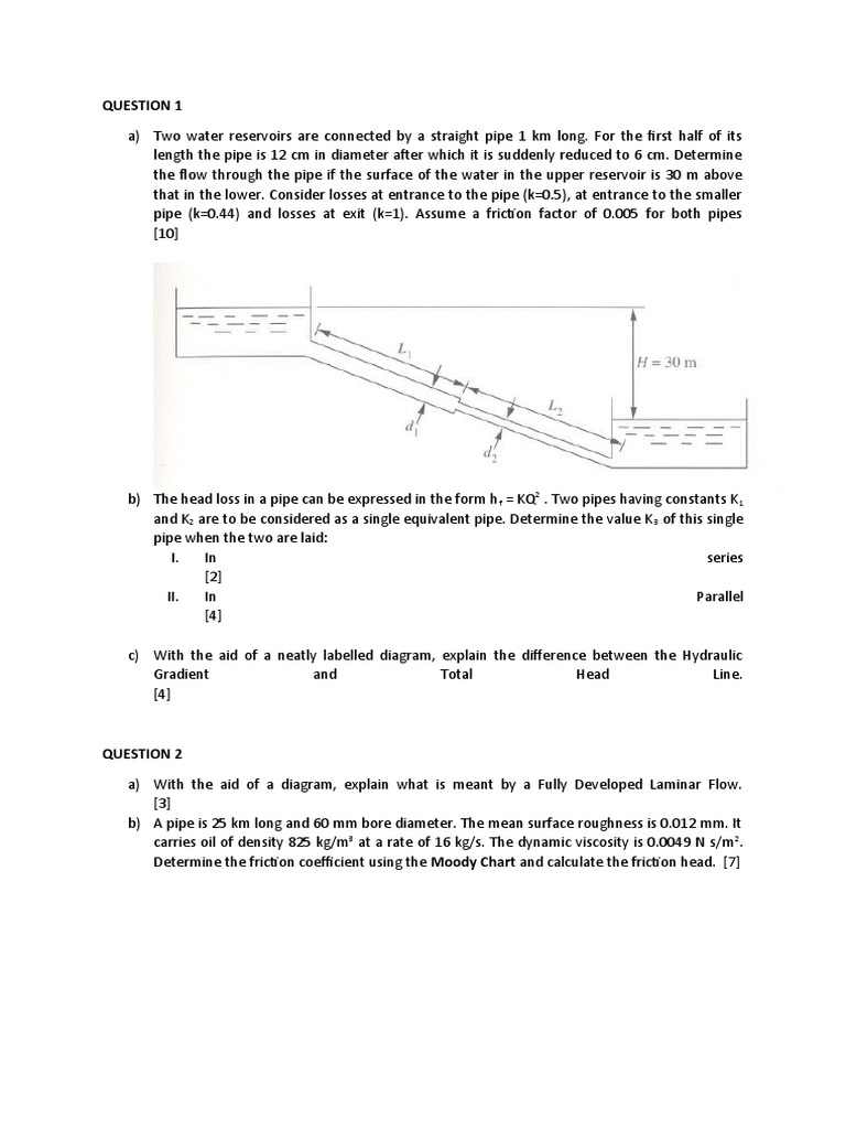 Pipe Flow Analysis and Head Loss Calculations | PDF