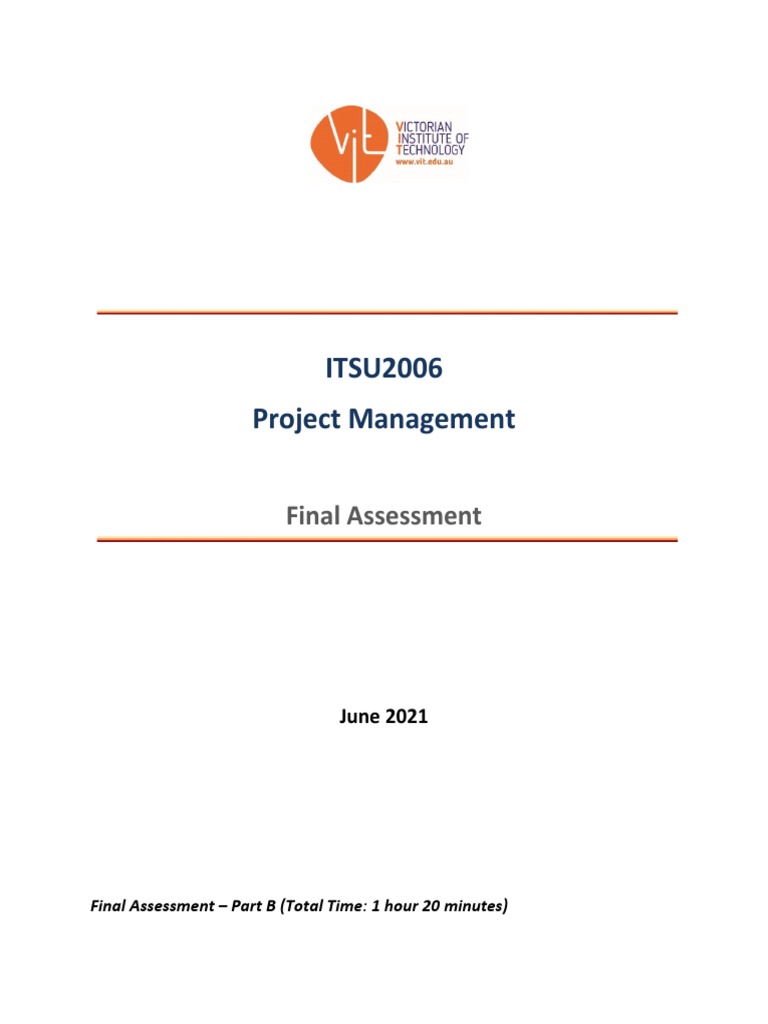 ITSU2006 Project Management: Final Assessment | PDF | Educational Technology | Business