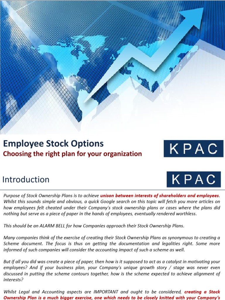 Choosing The Right ESOP Plan | PDF | Stocks | Companies