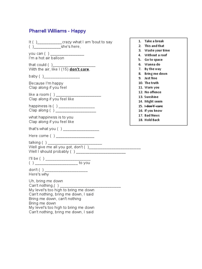 Pharrell Williams - Song Activity | PDF