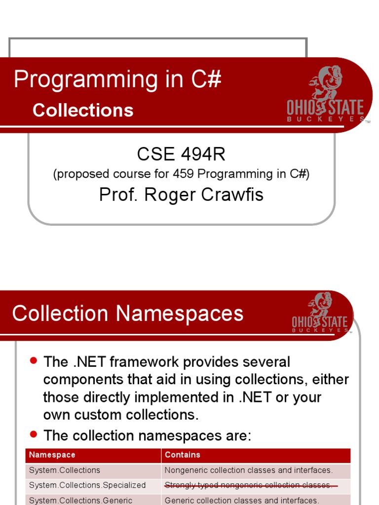 Cse459 Csharp 07 Enumeration Pdf Class Computer Programming C 