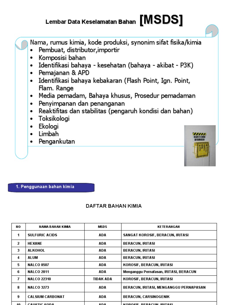 Lembar Bahan (MSDS) | PDF