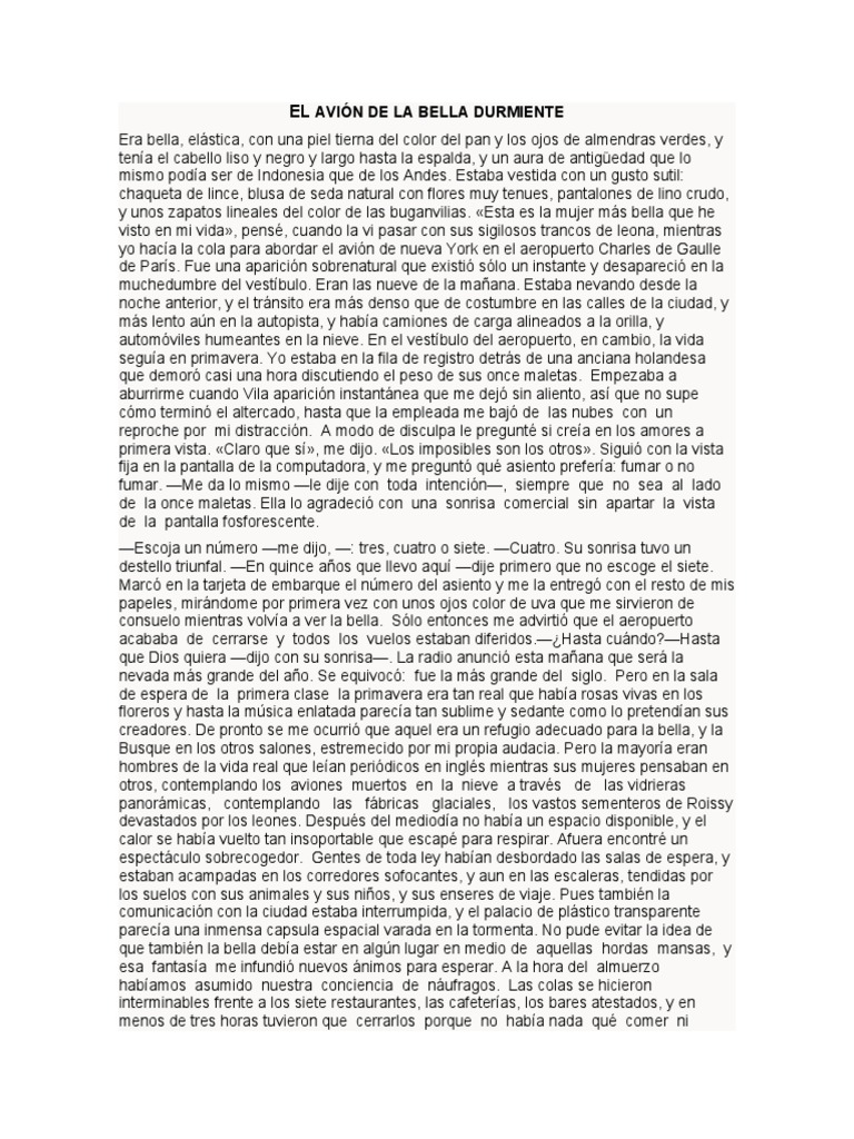 El Bello Durmiente | PDF | Gabriel García Márquez