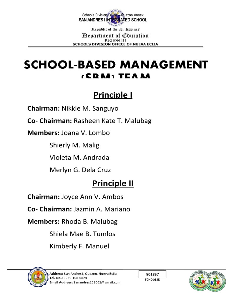 School-Based Management (SBM) Team: Principle I | PDF