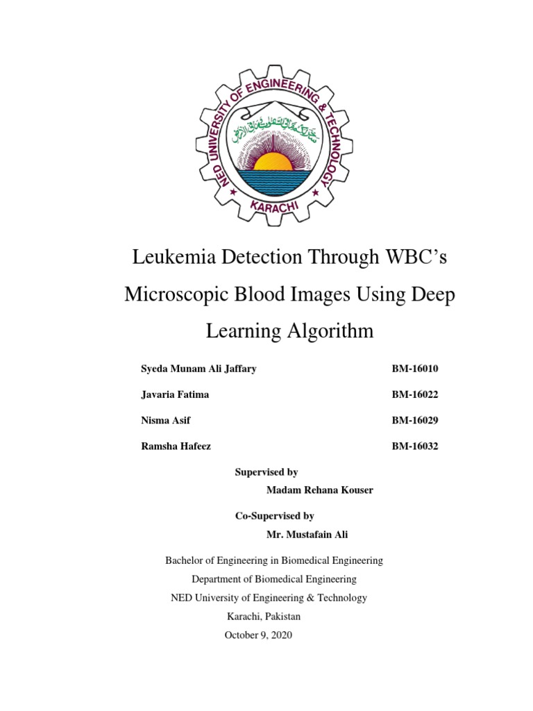 Leukemia Detection Through WBC's Microscopic Blood Images Using Deep Learning Algorithm | PDF ...