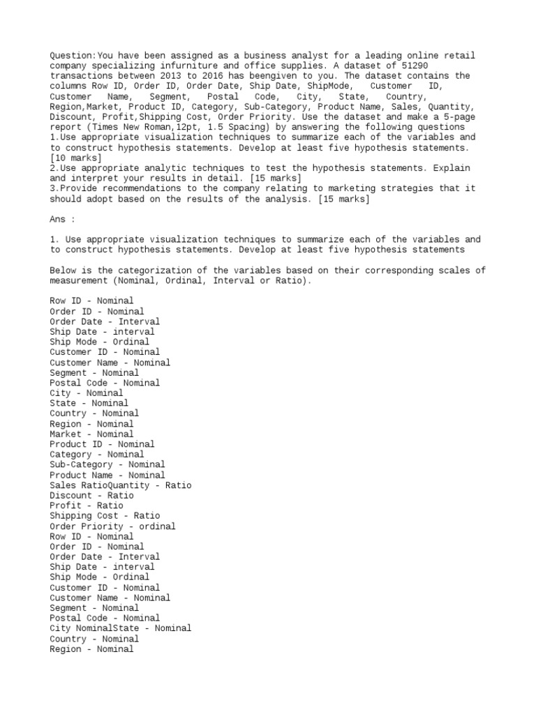 Descriptive Analytics Assignments | Download Free PDF | P Value | Analysis Of Variance
