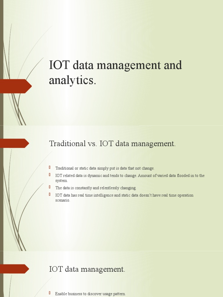 IOT Data Management and Analytics | PDF | Internet Of Things | Databases