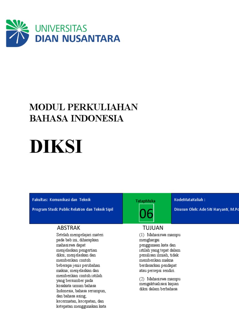 Modul 6 Diksi | PDF