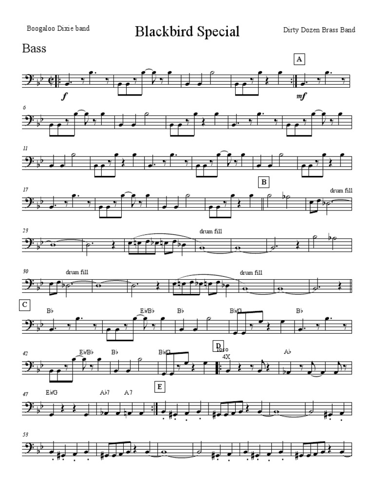 Blackbird Special (Galactic) - Keyboard Bass | PDF