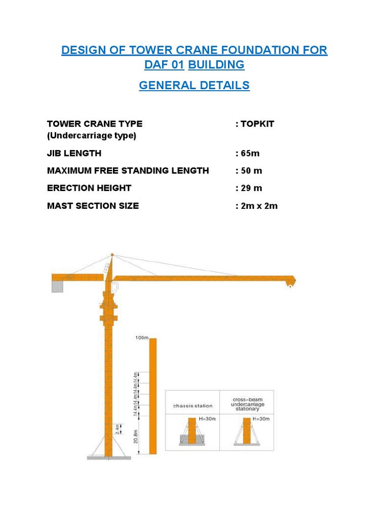 Daf1 Tower Crane Design | PDF