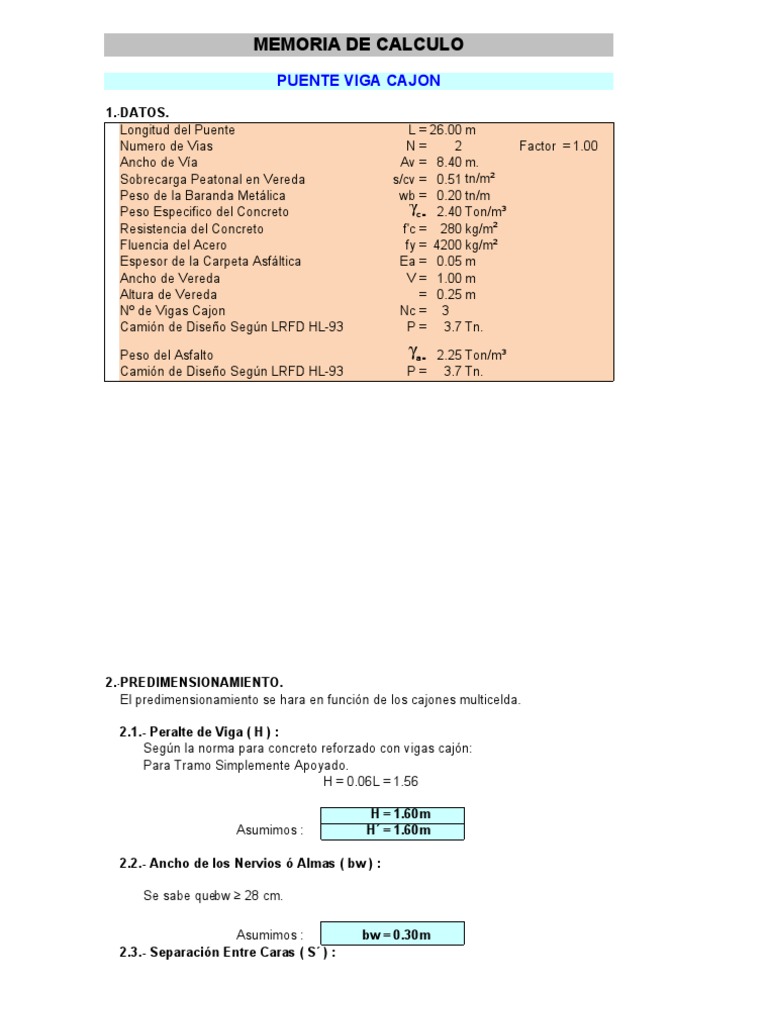 Puente Viga-Cajon... | PDF | Ingeniería estructural | Carpintería