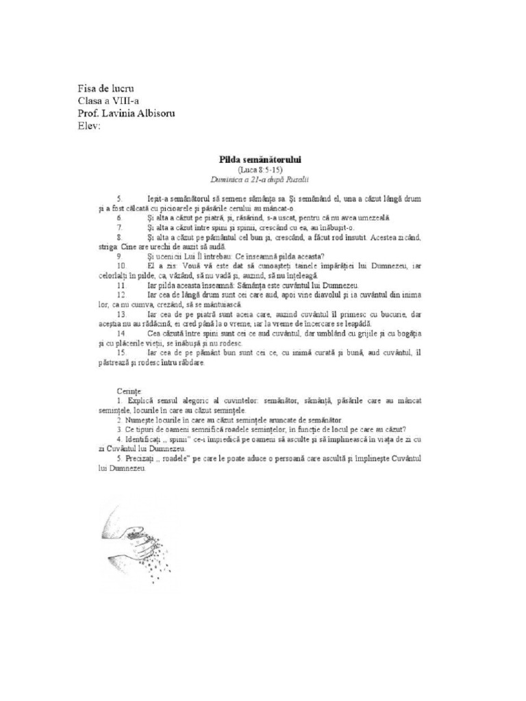 Pilda Semanatorului | PDF