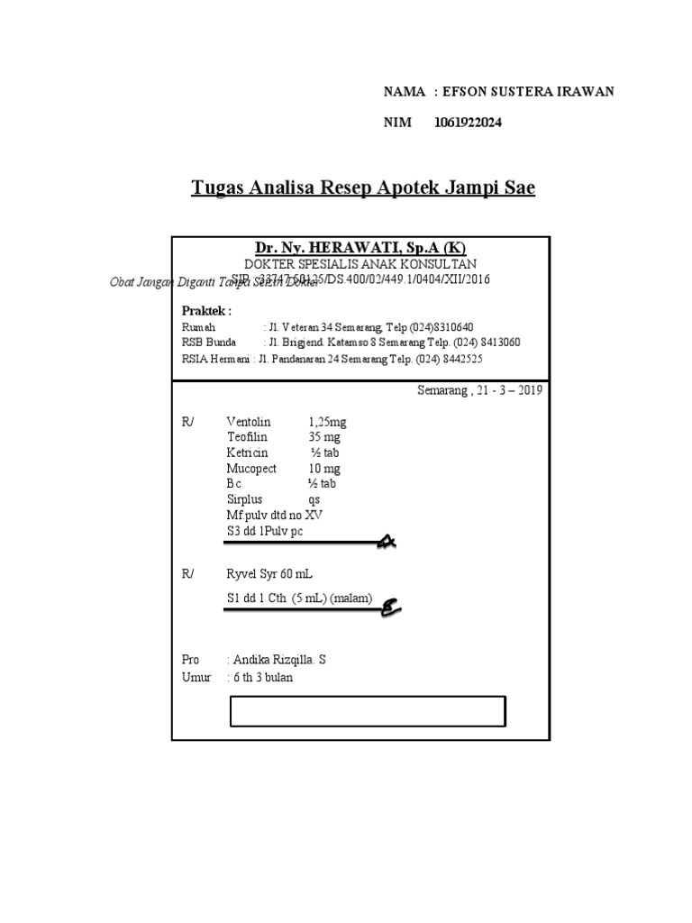 RESEP OBAT ANAK | PDF