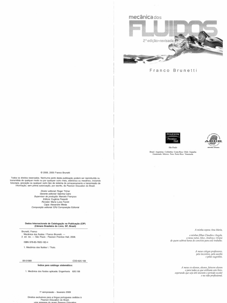 Mecânica Dos Fluidos - Franco Brunetti - Parte 1 | PDF