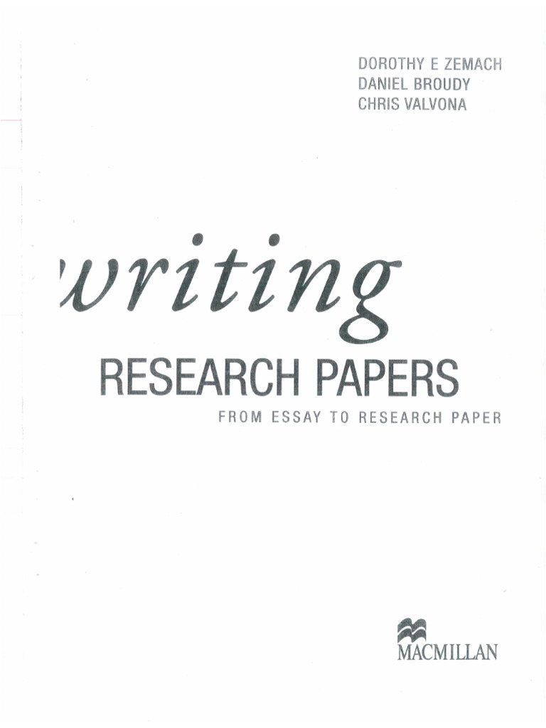 TEXTBOOK - Macmillan Writing Series-Writing Research Papers From Essay ...