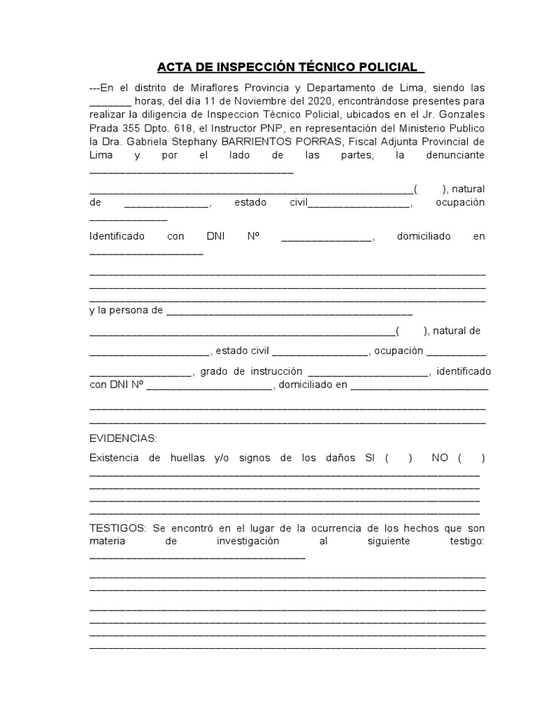 Acta de Itp | PDF | Justicia penal | Crimen y violencia