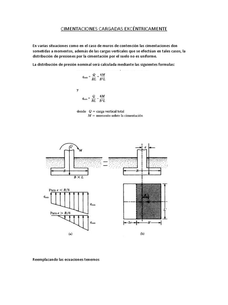 Cimentaciones Cargadas Excentricamente | PDF | Fundación (Ingeniería ...