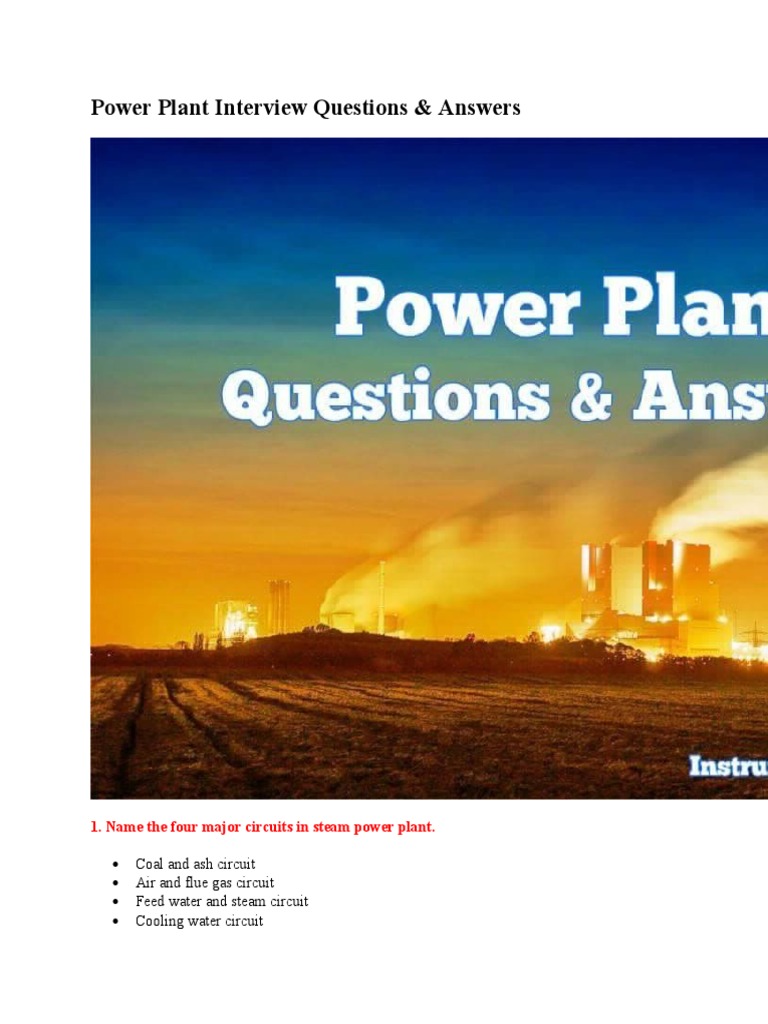 Power Plant Interview Questions & Answers | PDF | Nuclear Reactor | Boiler