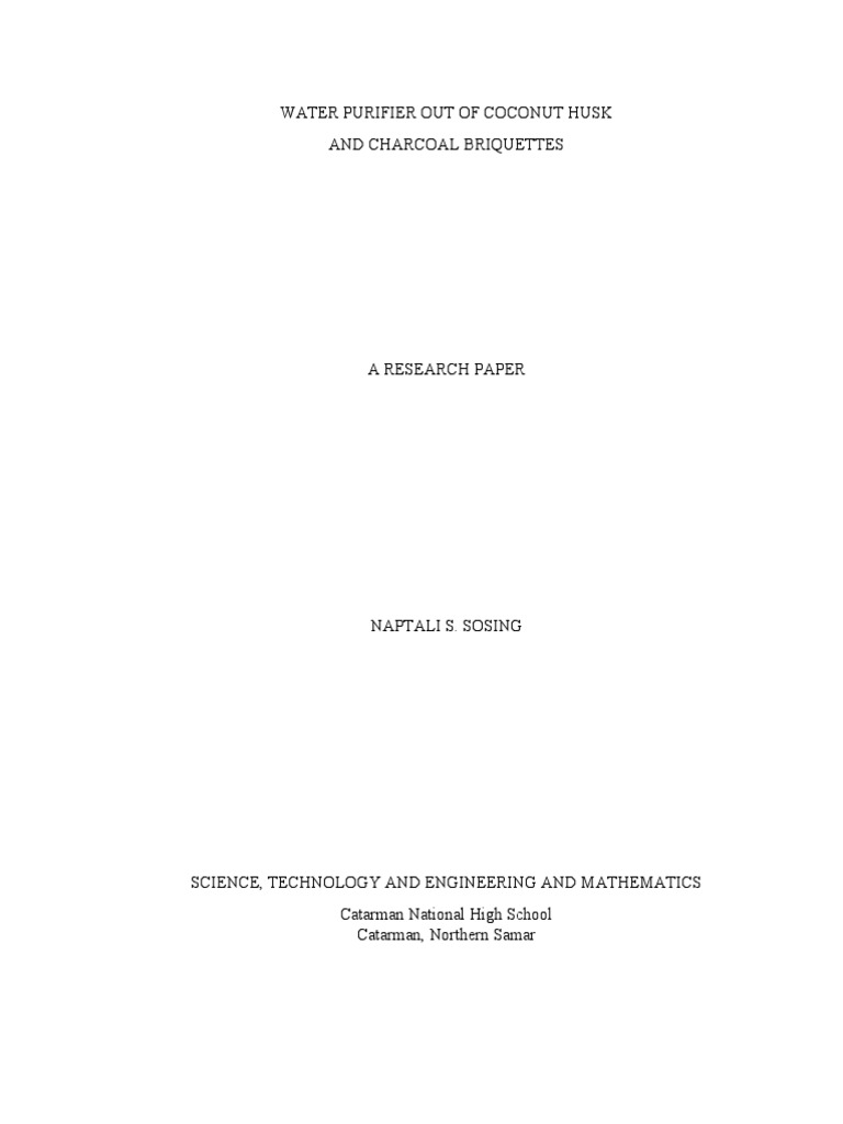 Capstone Research 2 | PDF | Water Purification | Charcoal