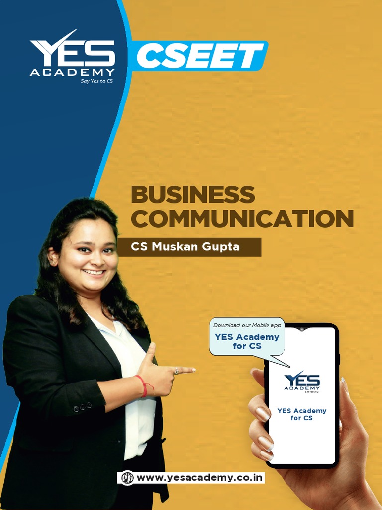 CSEET Business Communication - CS Muskan Gupta, YES Academy For CS ...