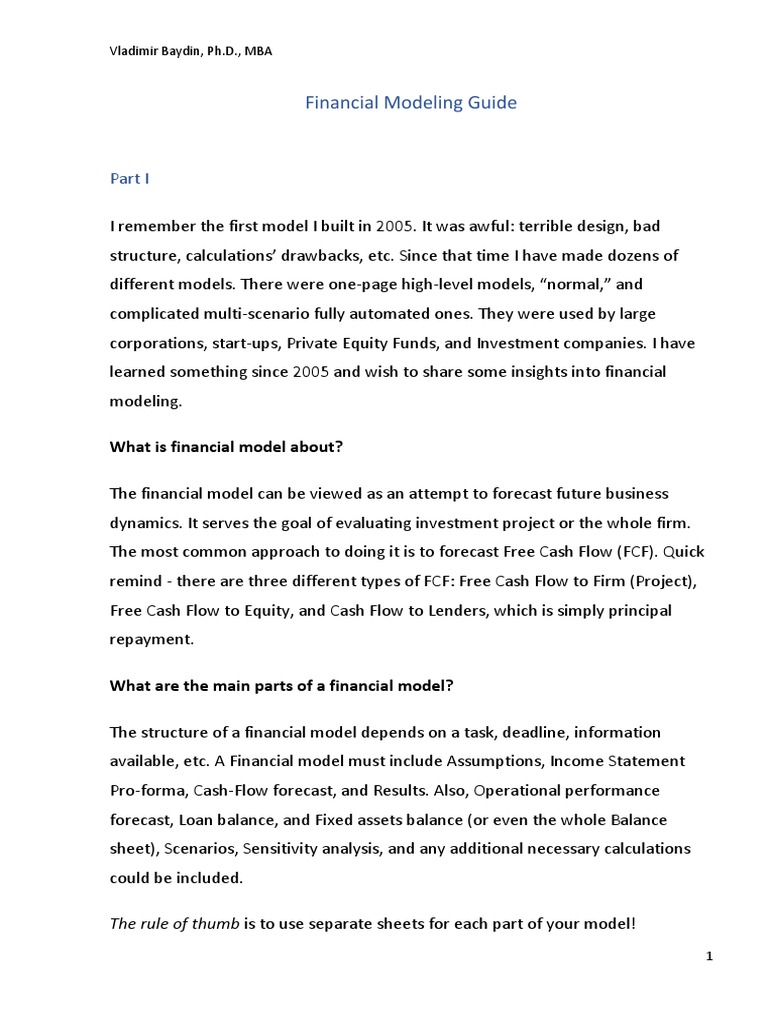 Financial Modeling Guide | PDF | Free Cash Flow | Net Present Value