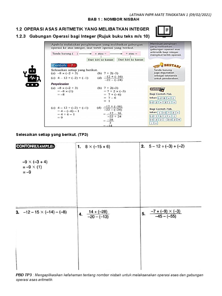 Gabungan Operasi Integer | PDF | Metode & Bahan Ajar | Teknologi & Rekayasa