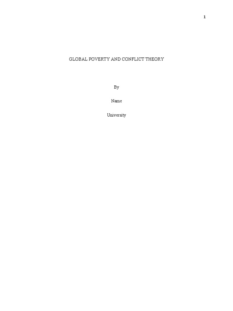 Global Poverty and Conflict Theory | PDF | Poverty | Poverty & Homelessness