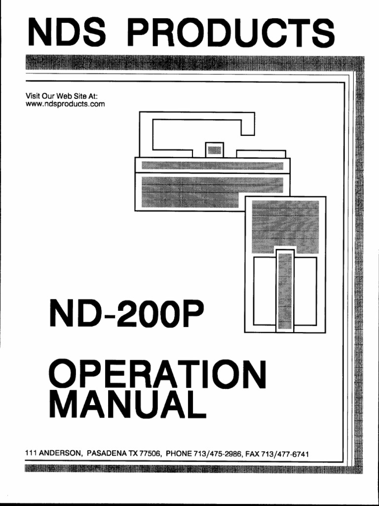 Manual de Operacion ND-200P | PDF