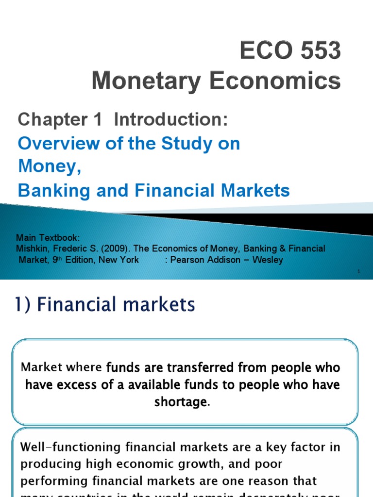 An Introduction to Money, Banking, and Financial Markets: A Summary of ...