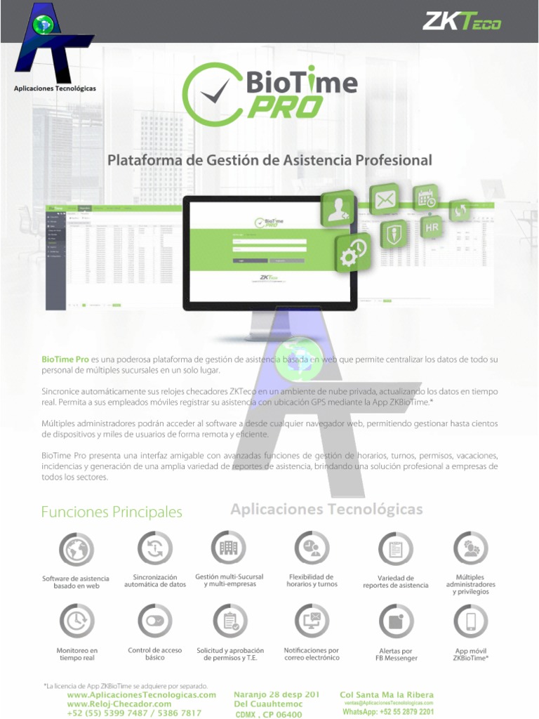 ZKTeco BioTime Pro Software WEB | PDF