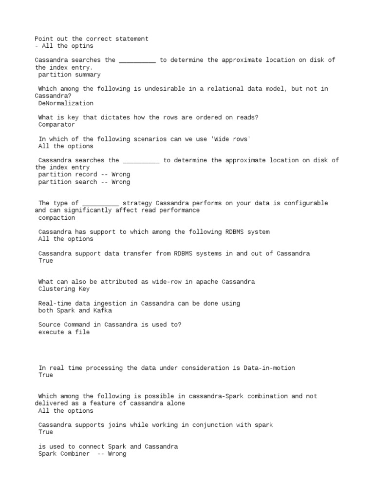 Cassandra Data Modeling | PDF | Database Index | Apache Spark