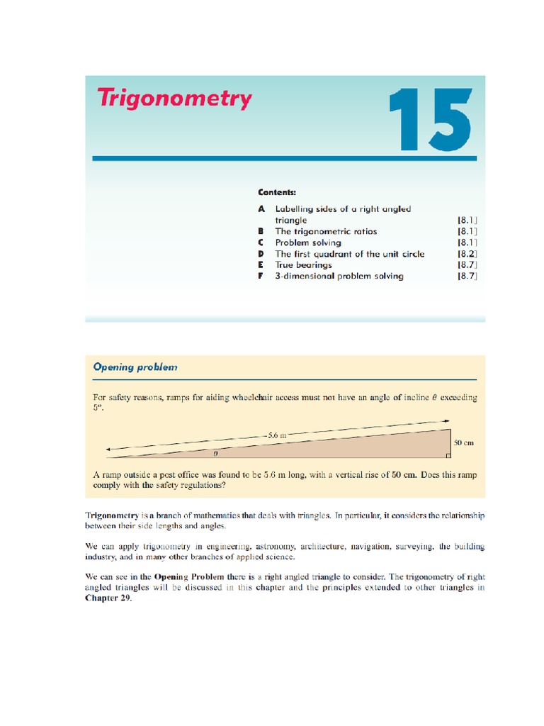 Extended IGCSE Mathematics 15 Trigonometry | PDF