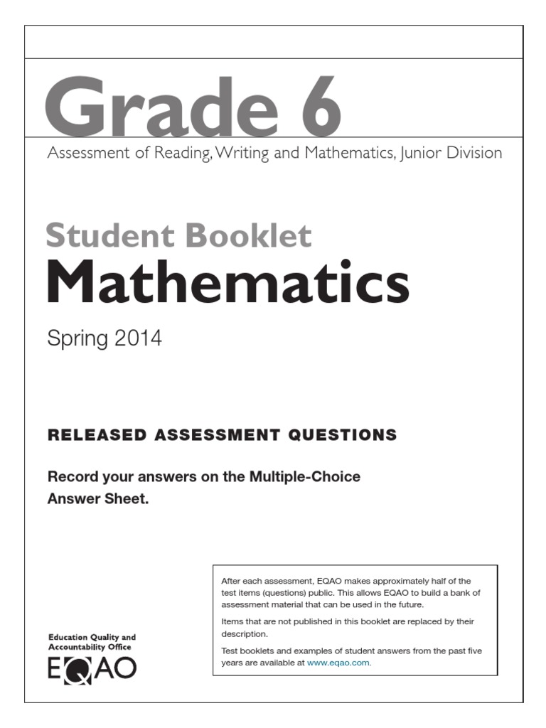 Grade 6: Student Booklet | Download Free PDF | Elementary Mathematics ...
