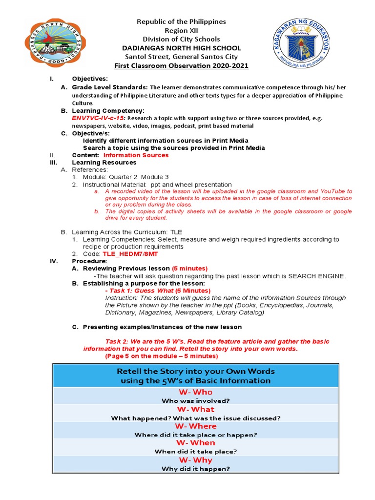 Lesson Plan - English 7 | PDF | Encyclopedias | Books