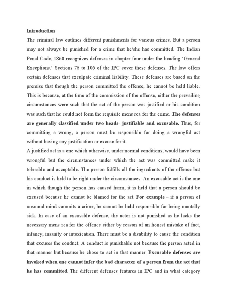 General Exceptions To IPC | PDF | Mens Rea | Insanity Defense