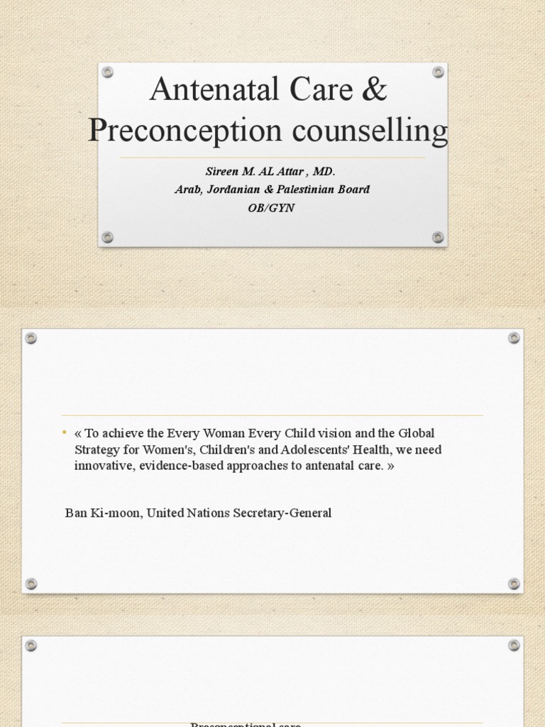 Guidelines for Effective Preconception Counseling: A Comprehensive ...