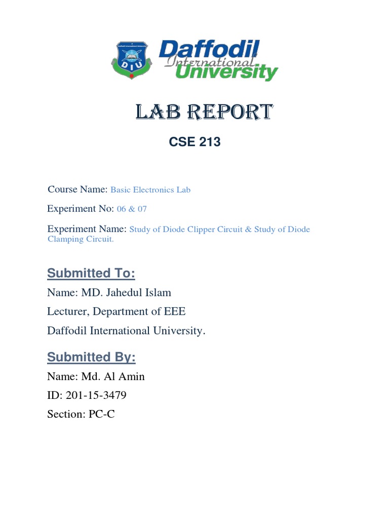 Lab Report: Submitted To | PDF | Electrical Equipment | Electrical ...