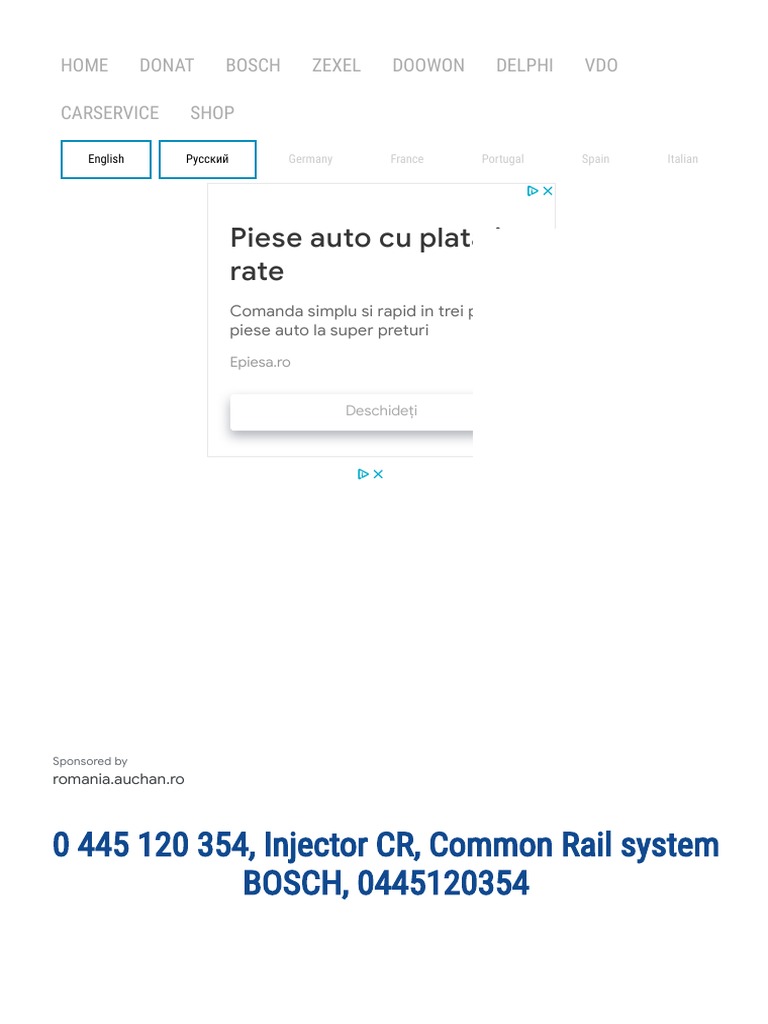 0 445 120 354, Injector CR, Common Rail System BOSCH, 0445120354 | PDF ...