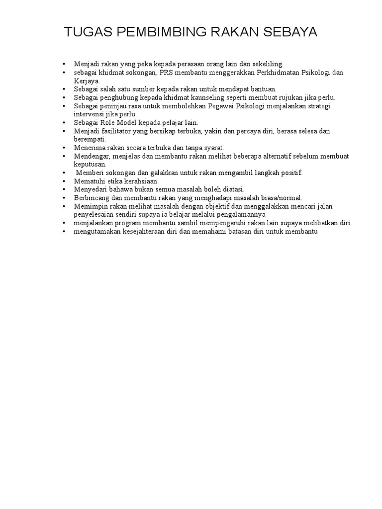 Bidang Tugas Prs | PDF