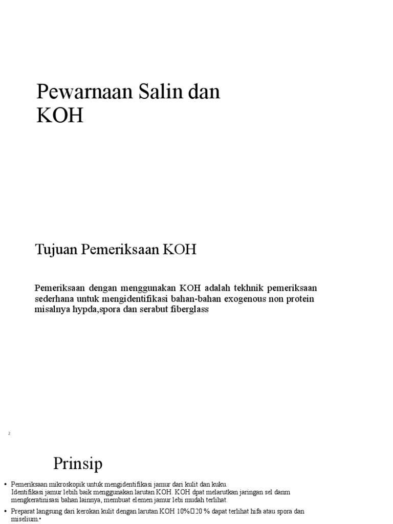 Pemeriksaan KOH untuk Identifikasi Jamur | PDF | Griya & Taman ...