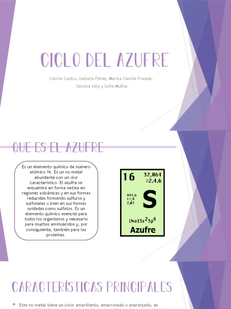Ciclo del Azufre: Propiedades y Procesos | PDF | Azufre | Suelo