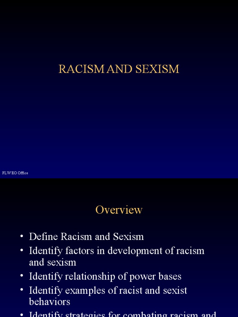 RACISM AND SEXISM Training Slides | PDF | Sexism | Racism