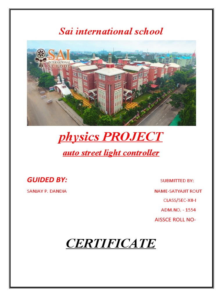 Physics PROJECT: Certificate | PDF | Electrical Engineering | Computer ...