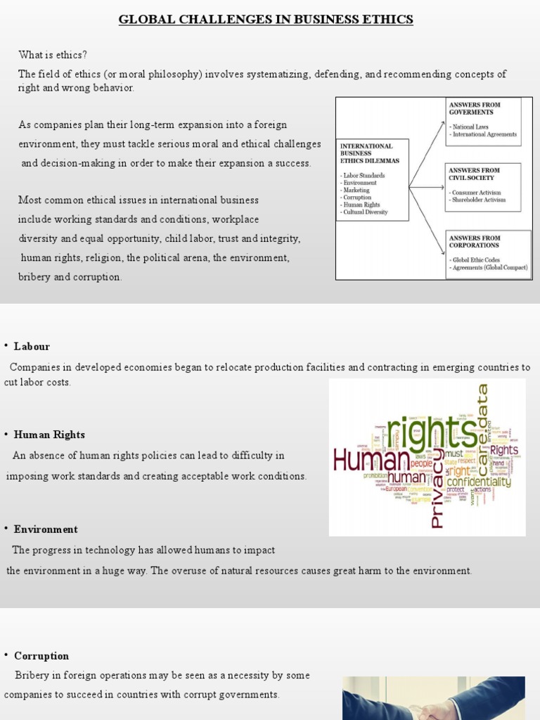 Navigating Global Business Ethics Challenges | PDF