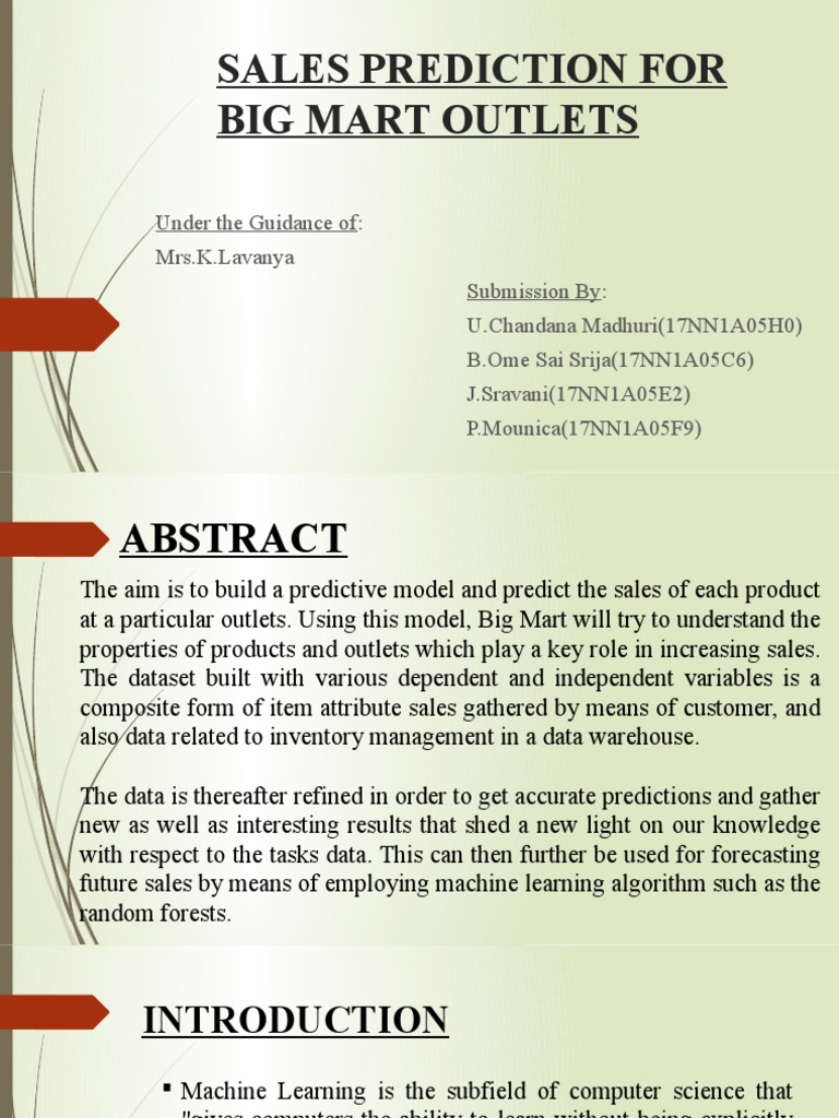 Big Mart Outlets | PDF | Machine Learning | Prediction